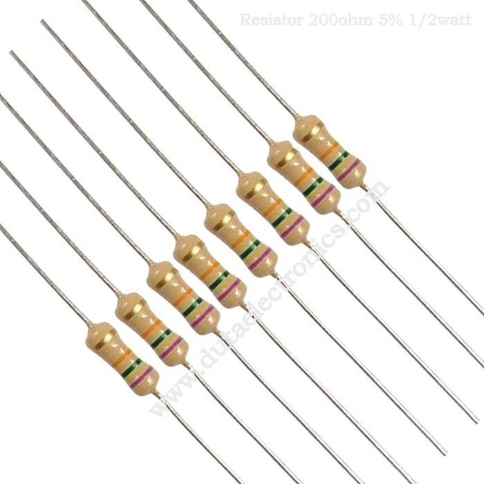 Jual Resistor 200 ohm 5% 1/2 watt - Kota Tangerang Selatan ...