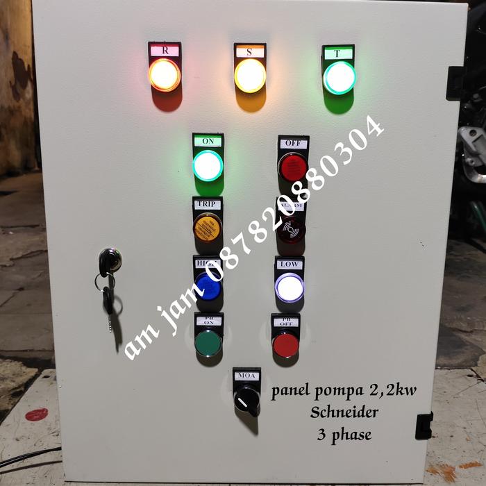 Jual PANEL POMPA 3 PHASE 2,2KW 380V-MCB 3P 20A-KONTAKTOR-SCHNEIDER ...