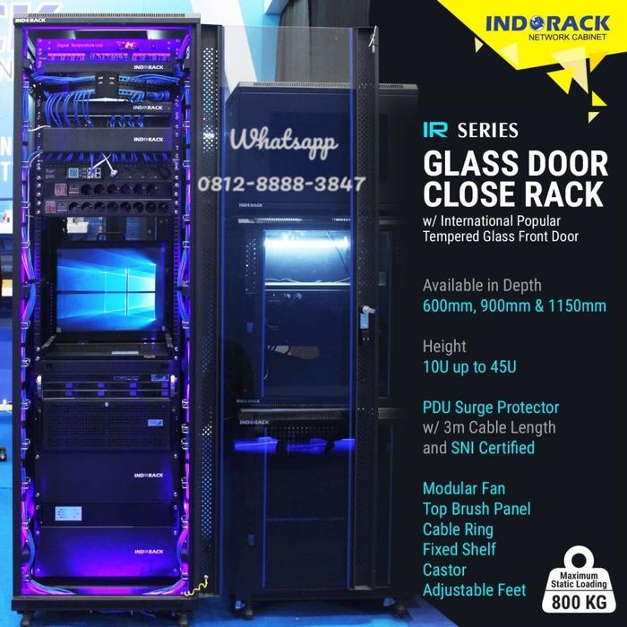 Jual Rack Server 19 42u Ir9042g Depth 900mm Indorack Close Rack Glass ...