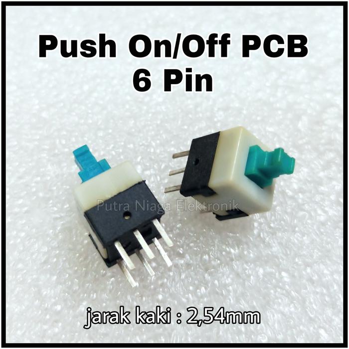 Jual Push On/Off PCB 6 pin / Tombol Push Button On-Off 6pin Lock - Kota ...
