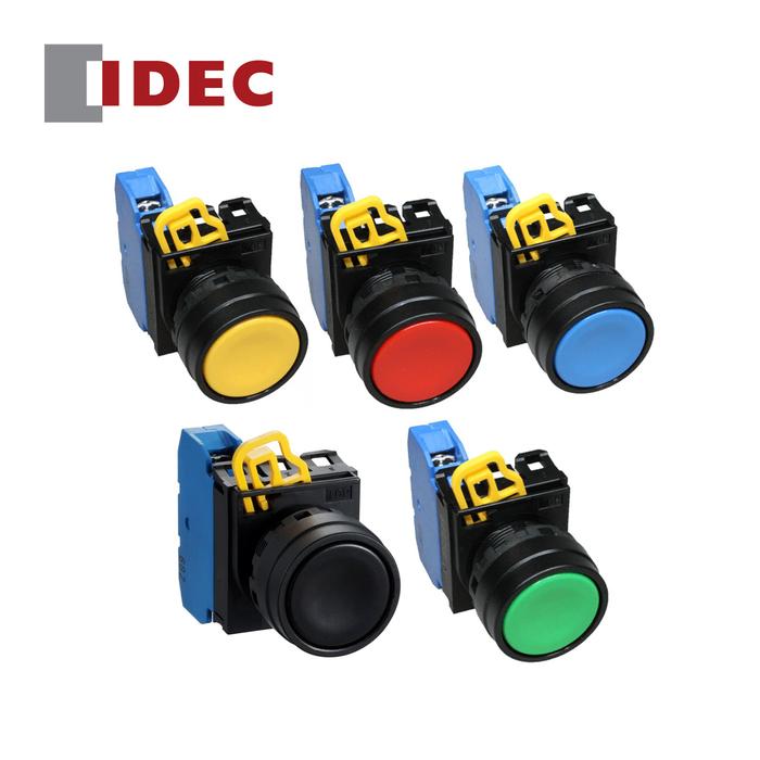 Jual IDEC Push Button Flush 22mm YW1B-M1E Momentary Contact NO/NC ...