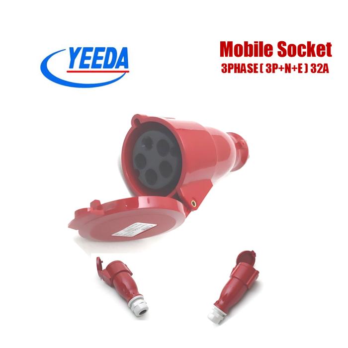 Jual Connector Industrial Mobile Socket 3PHASE 5PIN 3P+N+E 32A - Kota ...