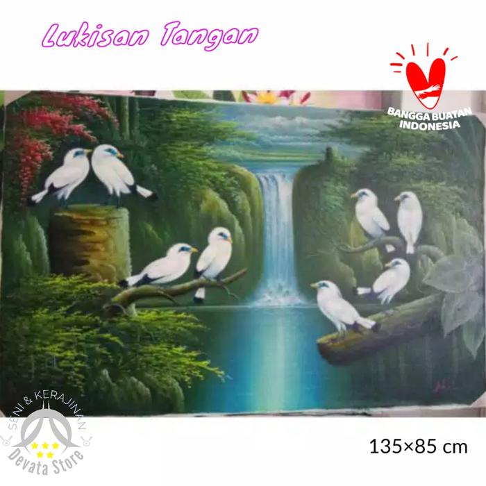 Jual LUKISAN TANGAN BURUNG HINGGAP DI RANTING POHON HIASAN DINDING ...