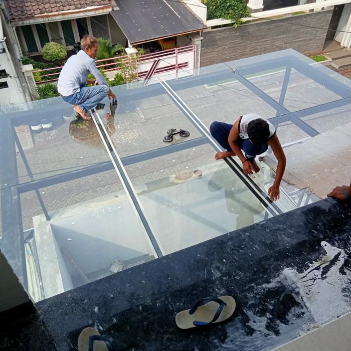 Jual Kanopi kaca tempered | kanopi skylight | void | awning | kanopi ...