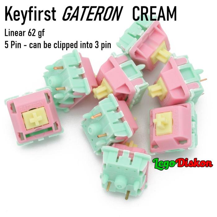 Jual GATERON Keyfirst Cream mechanical keyboard switch - Linear 5 Pin ...