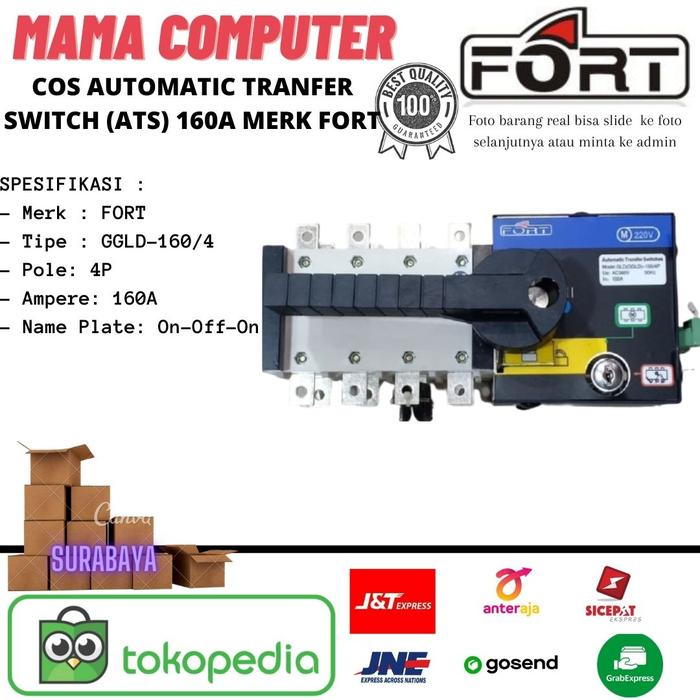 Jual Cos motorized FORT ATS 160A 4P Change Over Switch motor Panel ATyS ...
