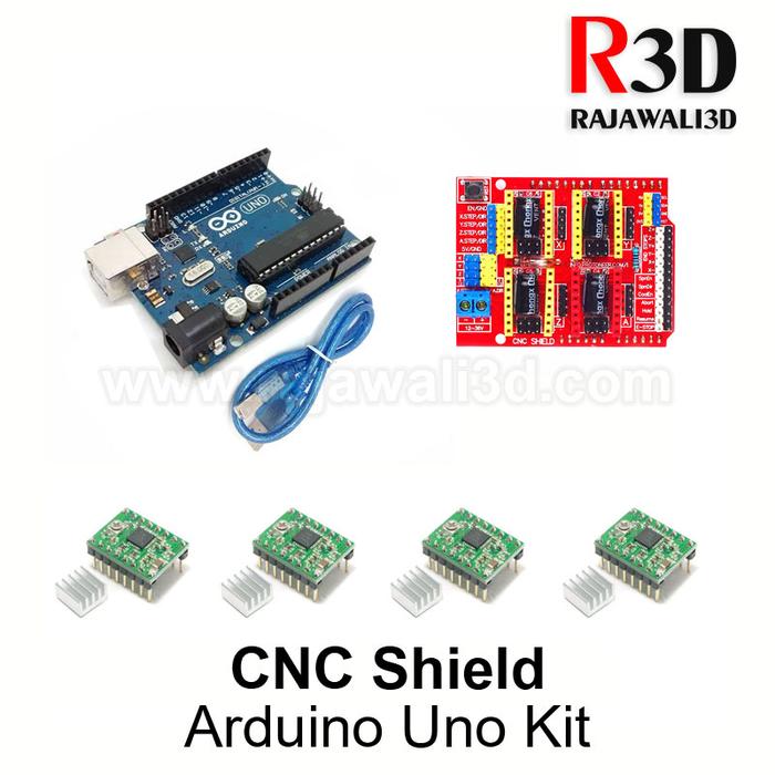 Jual CNC Shield V3 Kit With Arduino Uno R3 And 4x Stepper Driver A4988 ...