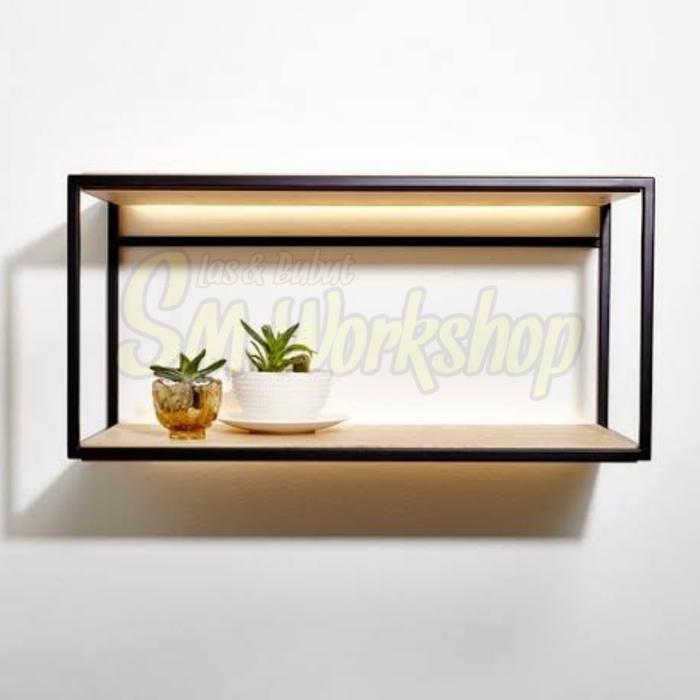 Jual rak dinding besi hollow minimalis alas kayu - Kab. Kuningan ...