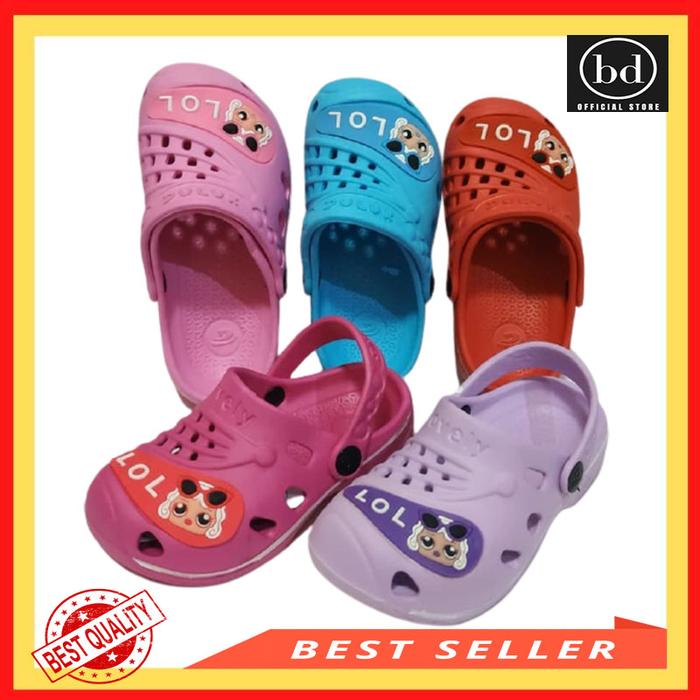 Jual Sepatu Sandal Anak perempuan / cewek Model Crocs Dulux Boneka LOL ...