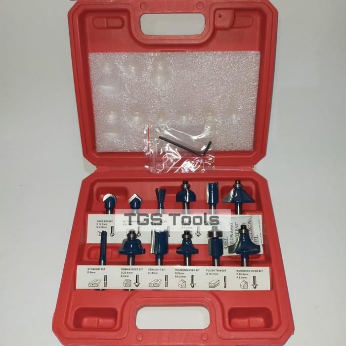 Jual Router Bit Set 12 Pcs - Mata Profil Set - Mata Trimmer Set 12 pcs ...