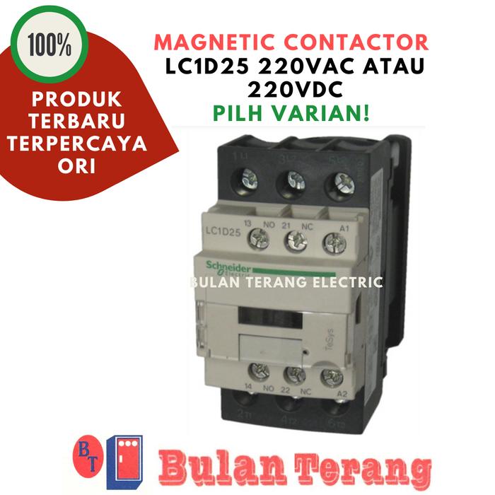 Jual MAGNETIC CONTACTOR SCHNEIDER LC1D25 220VAC ATAU 220VDC PILIH ...