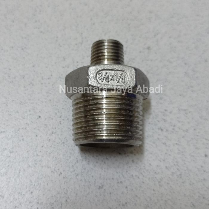 Jual Double Nepel Reducer Stainless 304 3/4 x 1/4 " inchi - Jakarta ...