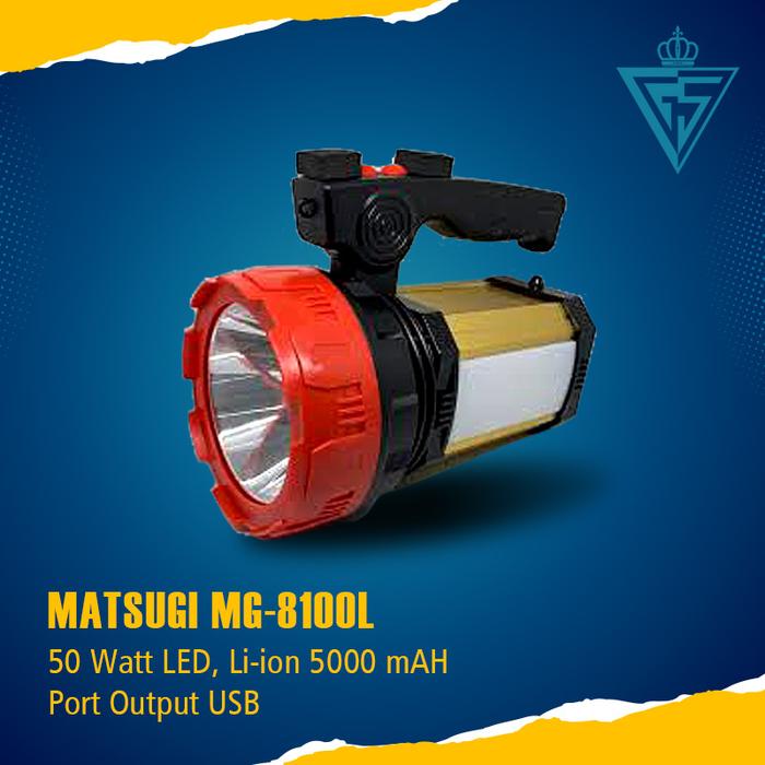 Jual SENTER TANGAN LED EMERGENCY MATSUGI MG-8100L 50 WATT SUPER JUMBO ...