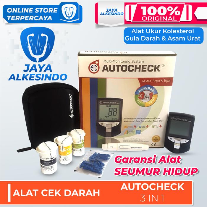 Jual Autocheck GCU 3 in 1 alat cek Gula darah Kolesterol dan Asam urat ...