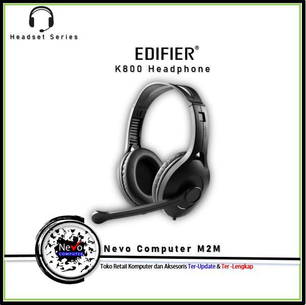 Jual Edifier Headphone K800 |Audiojack Port 3.5 | 2.8m Cable | Black ...