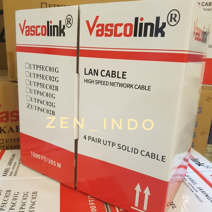 Jual Kabel Lan Utp Cat6 Vascolink Warna Biru (blue) 305 Meter Di Seller Velvet Store ...