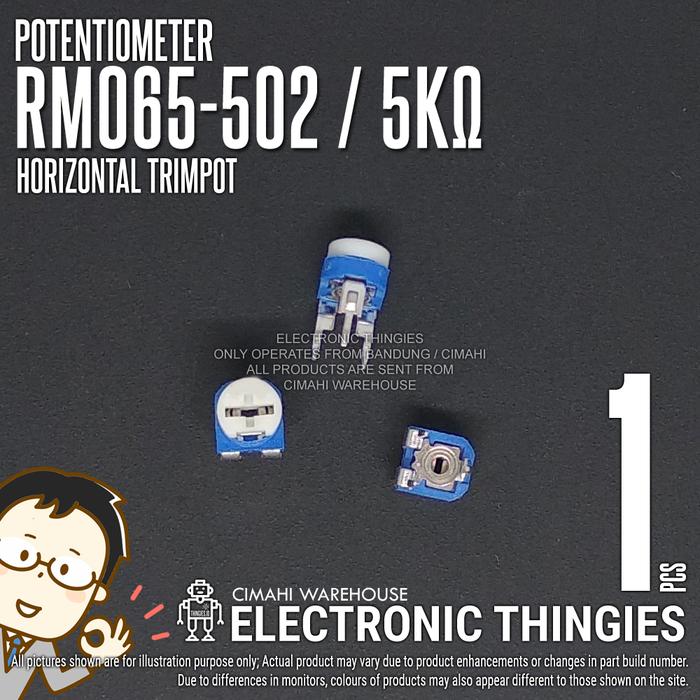 Jual 502 5K OHM TRIMPOT VARIABLE RESISTOR HORIZONTAL TRIMMER RM-065 ...