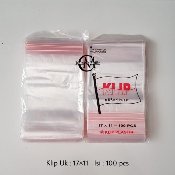 Jual PLASTIK KLIP 11x17 CM / plastik clip cetik Merah Putih ziplock isi ...