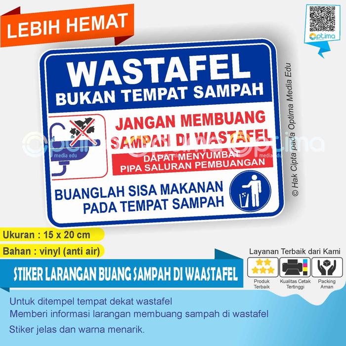 Jual STIKER JANGAN BUANG SAMPAH MAKANAN DI WASTAFEL - Kab. Klaten ...