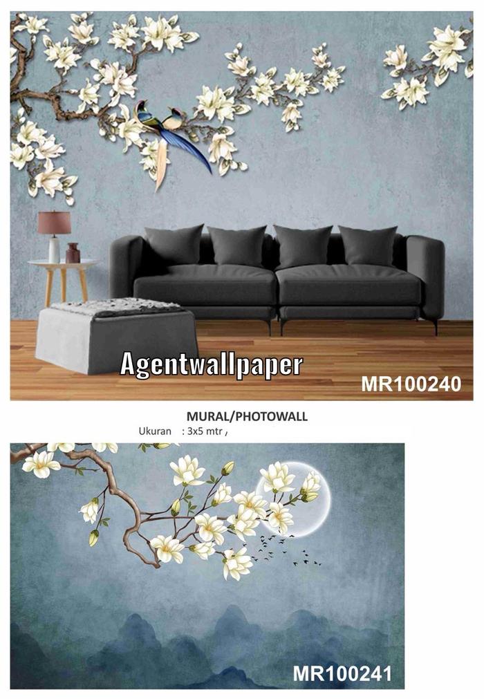 Jual Photowall Mural Dinding Wallpaper Mural Bunga Sakura Pohon Bonsai ...
