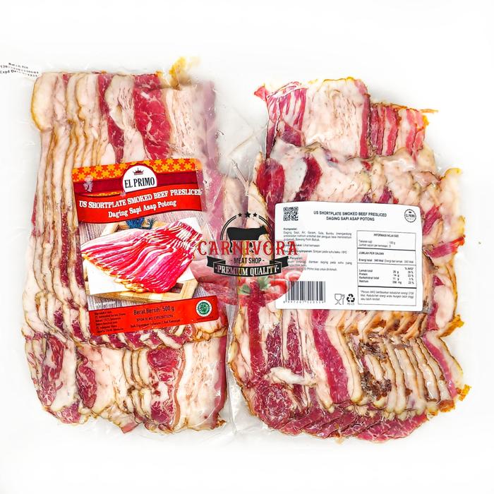 Jual US shortplate Smoked beef Bacon (SAPI) 500gr 100% Halal!! - Kota ...