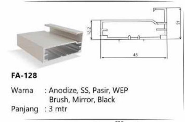 Jual FRAME ALUMUNIUM 3 METER FA-128 ANODIZED - Kota Bandung - water77 ...