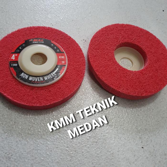 Jual BULL NON WOVEN WHEEL POLISH 4" P240 ALAT POLES BESI GERINDA TANGAN ...