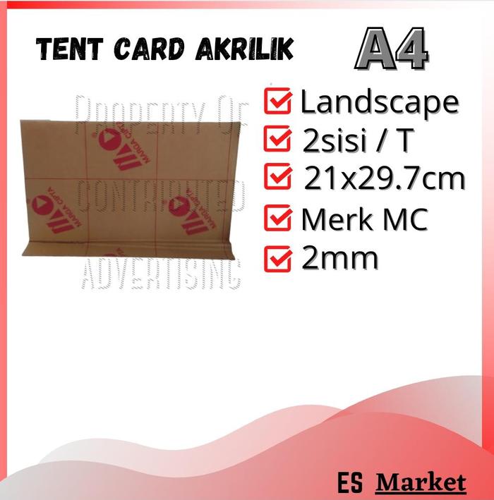 Jual Akrilik A4 / Akrilik Promosi / Tend Card A4 / Tend Holder A4 - T ...
