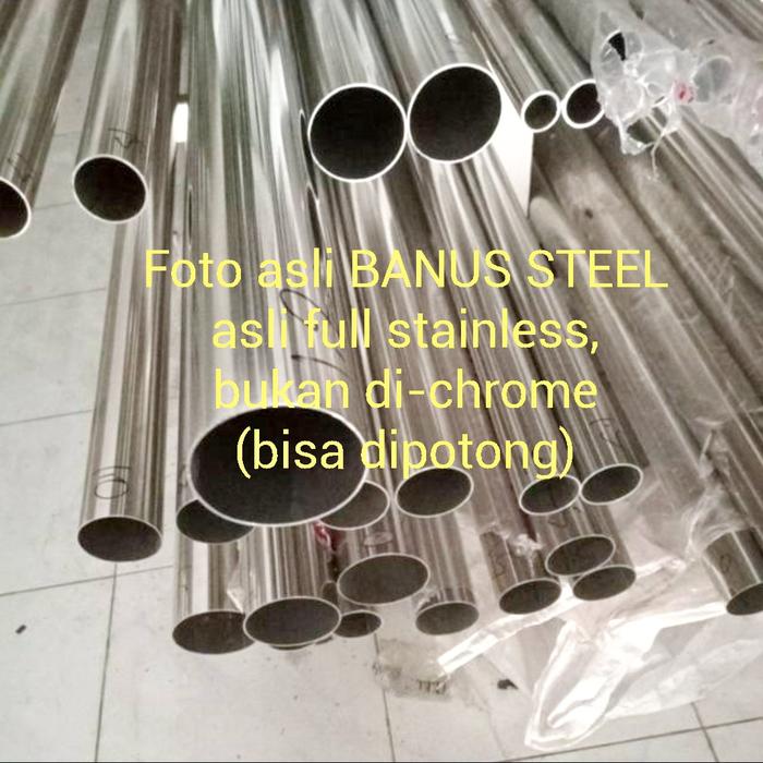 Jual Pipa stainless 304 2" inch x 6 meter tebal 1 mm pipa bulat ornamen ...