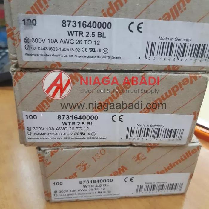 Jual Terminal Weidmuller WTR 2.5 WTR2.5 BL Blue Biru 300V 10 AWG 26 to ...