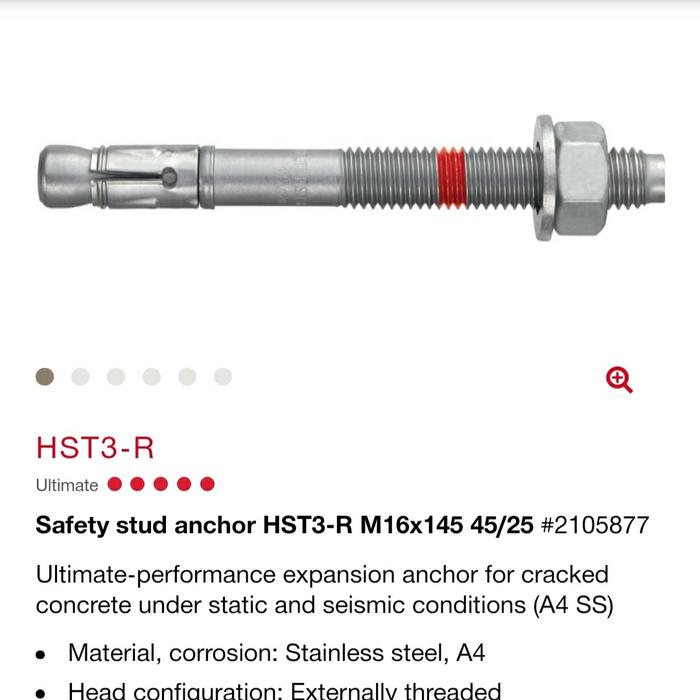 Jual HILTI DYNABOLT DINABOLT TRUBOLT HST3-R / HST-R M16 X 145MM - Jakarta Barat - akinashop ...