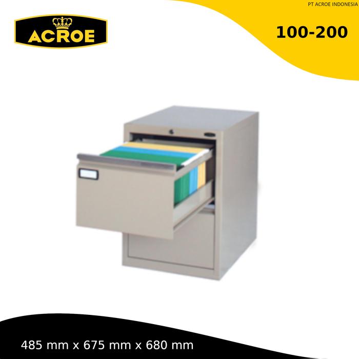 Jual Filing Cabinet Metal Tebal 1.2 mm 2 Drawers ACROE 100-200 ...