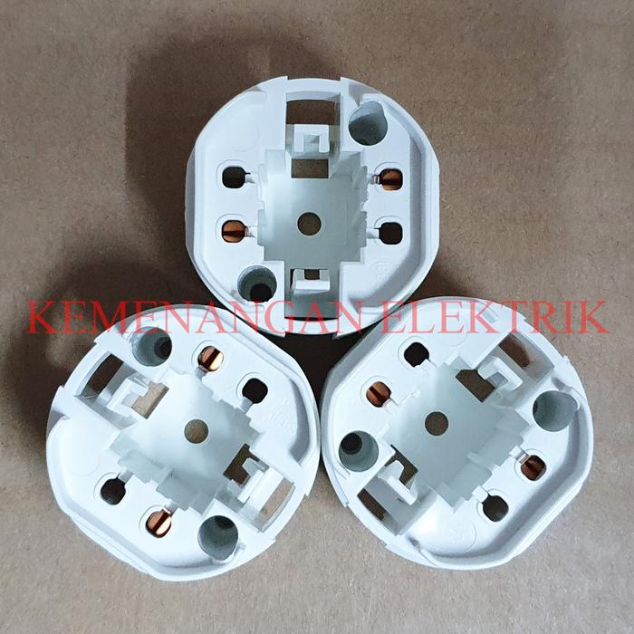 Jual FITTING LAMPU PLC 2 PIN TUSUK / FITING SOCKET LAMPU PLC 2P 2PIN ...