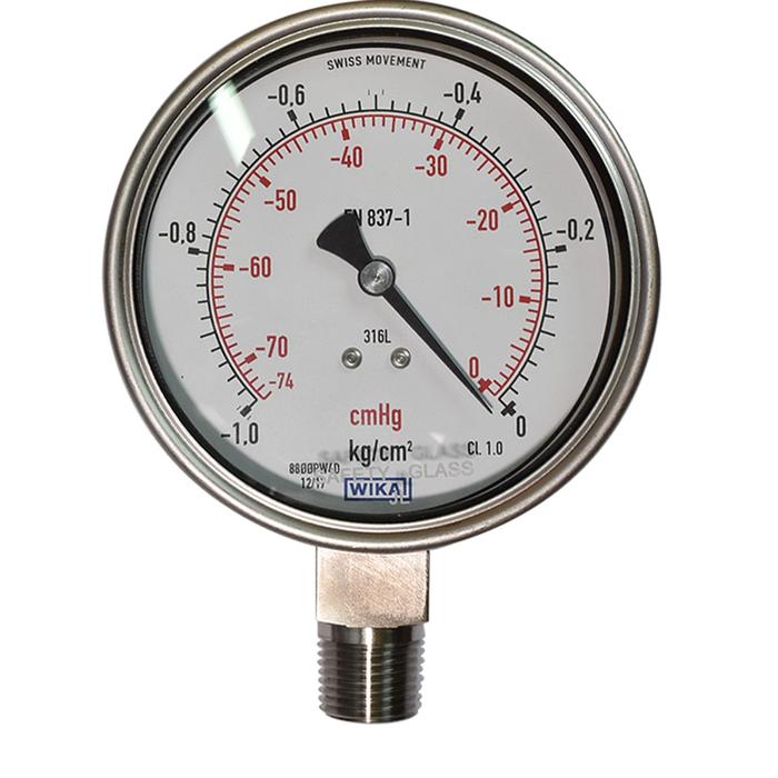 Jual WIKA Compound Vacuum Pressure Gauges -1-0 Kg/Cm2 - Diameter 4" - SS316 - Jakarta Barat ...