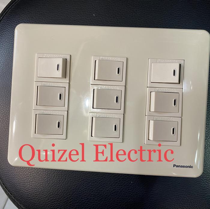 Jual Grid Switch 9 gang atau Saklar 9 mata + Inbodus Plastik Panasonic ...