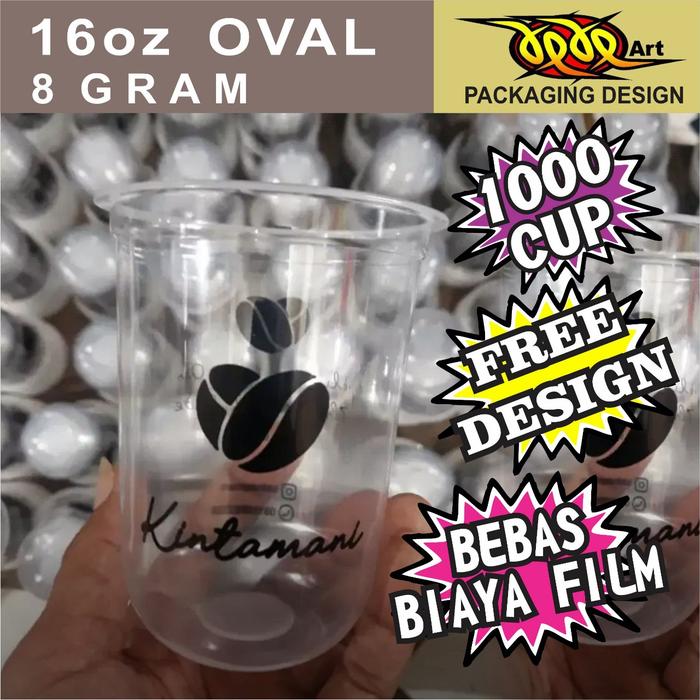 Jual sablon gelas plastik cup 16oz oval 8gram - Jakarta Barat - DEDEART PACKAGING | Tokopedia