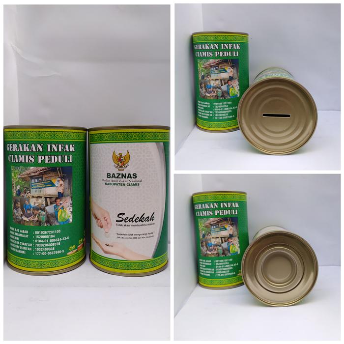 Jual celengan kaleng untuk program infaq sedekah atau program amal ...