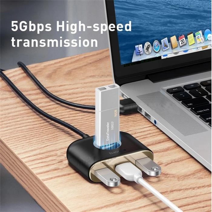 Jual BASEUS SQUARE ROUND USB HUB ADAPTOR USB 3.0 HUB MULTI PORT ADAPTER ...