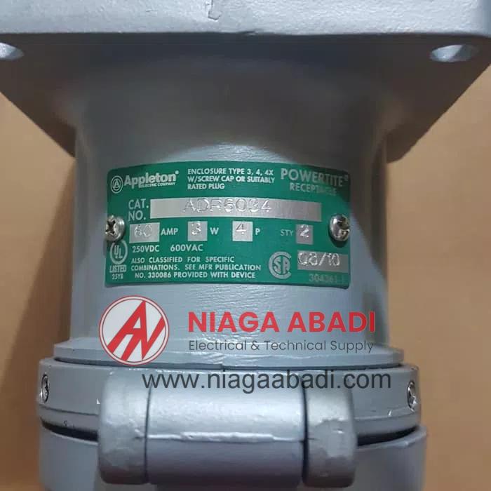 Jual Appleton Powertite Receptacle 60 AMP 3W 4P ADR6034 ADR 6034 ...