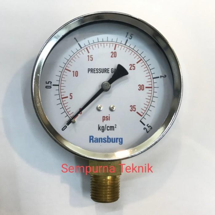 Jual PRESSURE GAUGE 4 INCH 10 BAR(KG/CM2)-MODEL RAKET ( BLACK STEEL ) - Jakarta Barat - sempurna ...