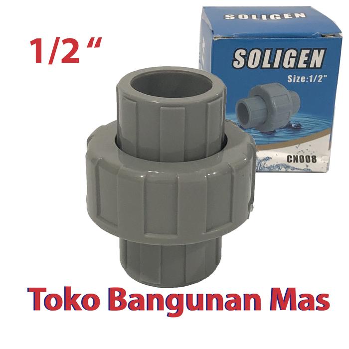 Jual Watermur PVC Soligen 1/2" Inci Water Mur Pompa Union Fitting 1/2 ...
