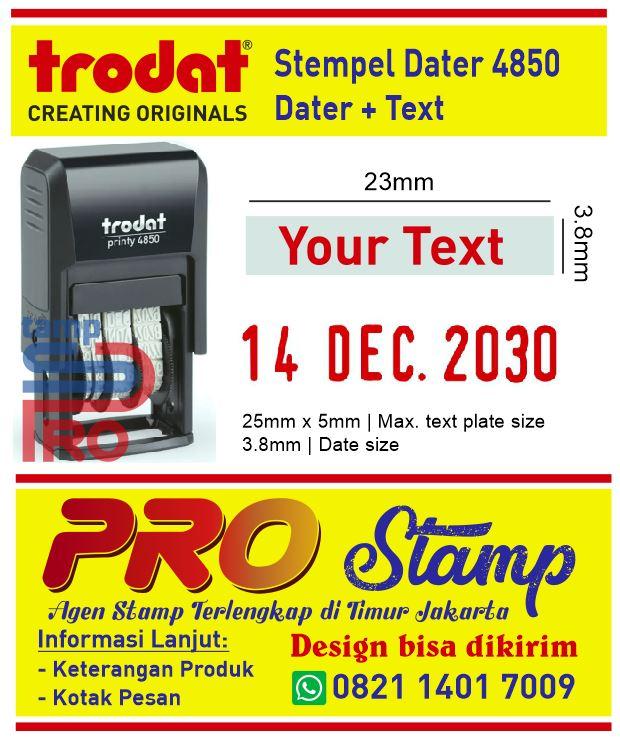 Jual Trodat 4850 Stempel Tanggal Otomatis Custom Text / Dater Otomatis - Kab. Bekasi - PRO STAMP ...