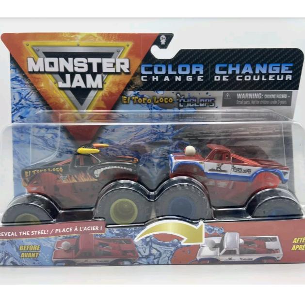 Jual Monster Jam El Toro Loco vs Cyclops Change Color Spin master ...