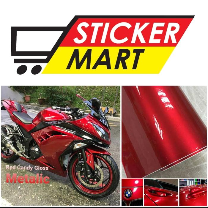 Jual Sticker Vinyl Motor Merah Metalik (red metallic paint) - Kota ...