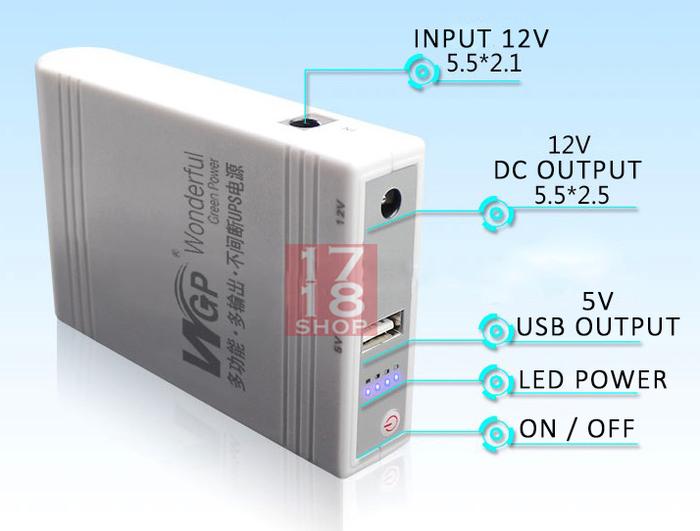 Jual Ups Mini For Router Cctv Camera 12v 5v Usb 1a 2a Dashcam - 8000mah ...