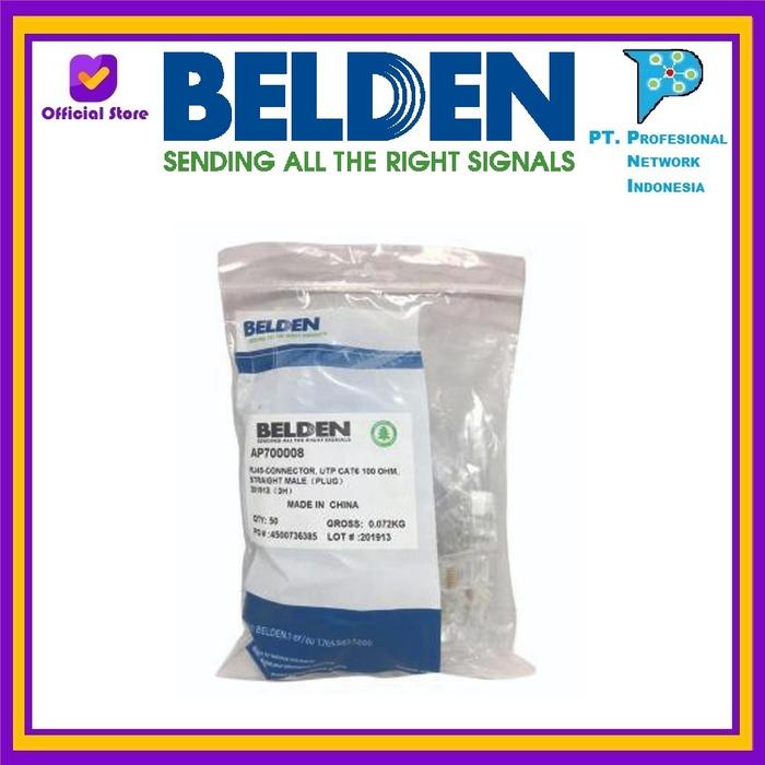 Jual Belden Connector RJ45 CAT6 AP700008 / Konektor UTP RJ45 Cat-6 ...