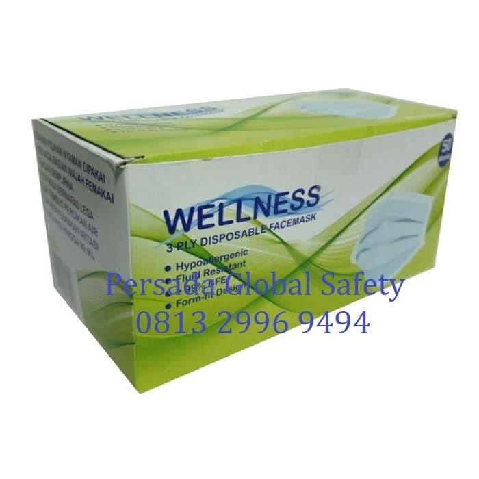 Jual MASKER WELLNESS / FACE MASK 3PLY EARLOOP isi 50pc DEBU DUST ...