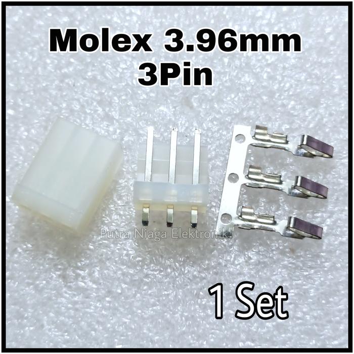 Jual (1 Set) Molex Besar 3 Pin 3.96mm Header 3p 3.96 mm Male Female 3pin - Kota Bandung - Putra ...