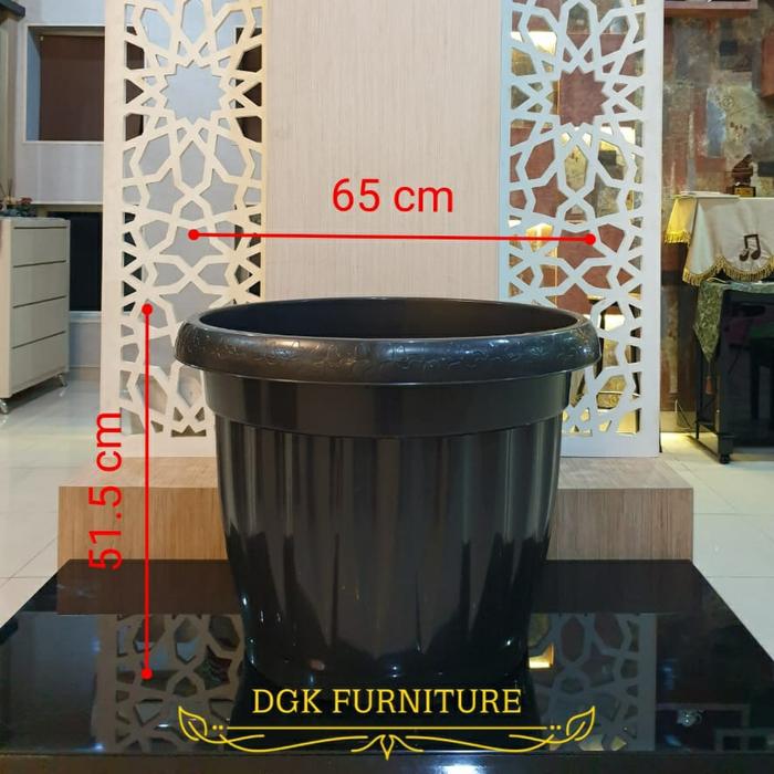 Jual Pot Bunga Bulat Besar Jumbo Plastik Hitam Murah Diameter 65 cm ...