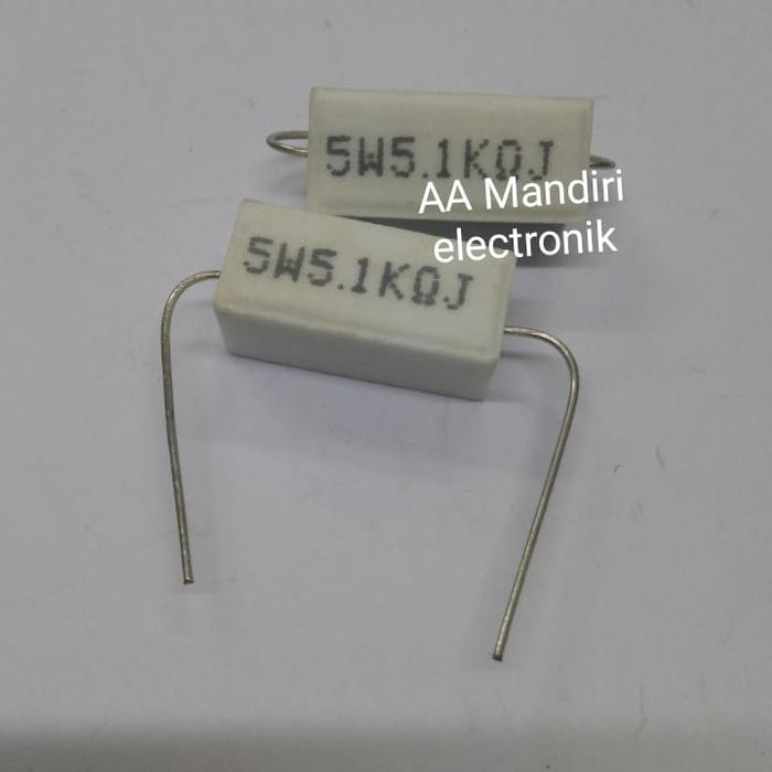 Jual resistor 5100 ohm(5.1k) 5 watt keramik putih - Jakarta Barat - AA ...